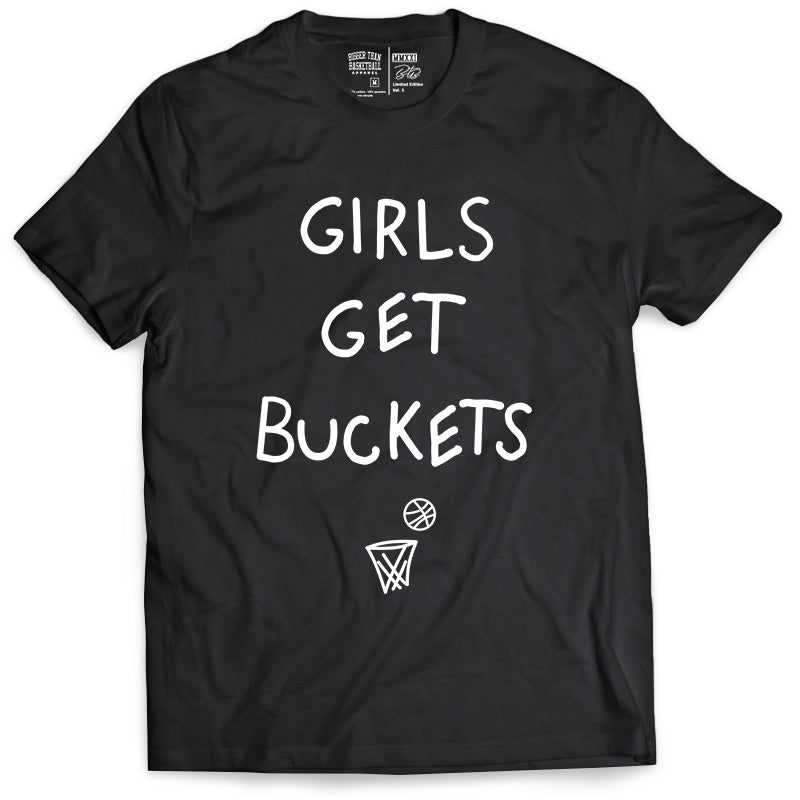 Girls Get Buckets - T-Shirt - Black – Bigger Than Basketball