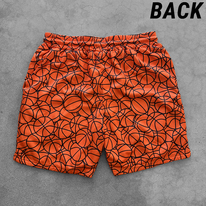 Basketball Pattern - Shorts - Orange – Bigger Than Basketball