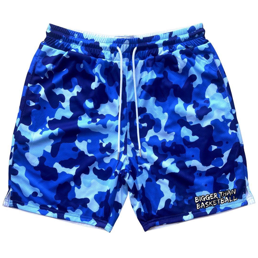 Hooper Camo - Shorts - Blue – Bigger Than Basketball
