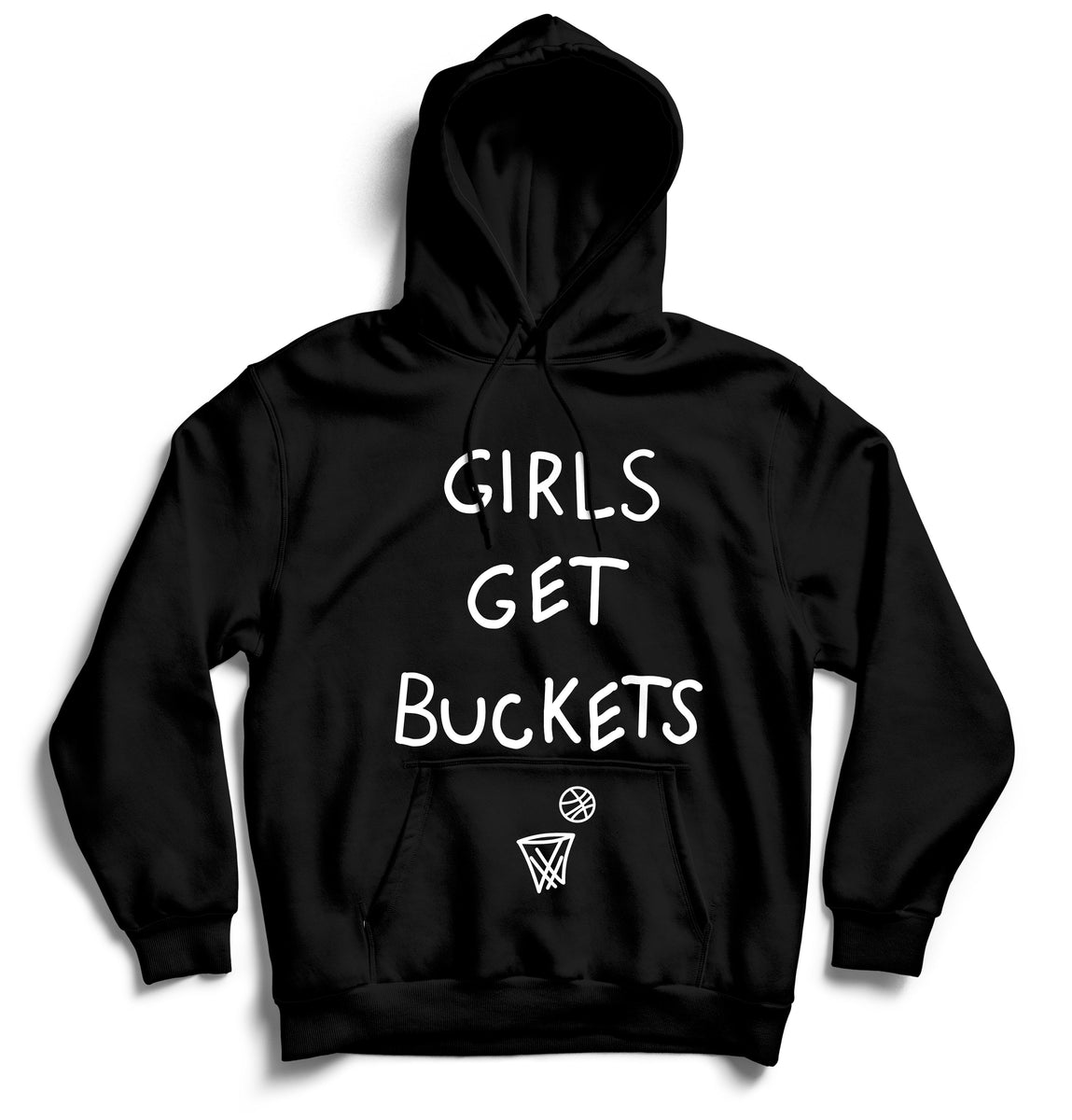 Girls Get Buckets - Hoodie - Black – Bigger Than Basketball
